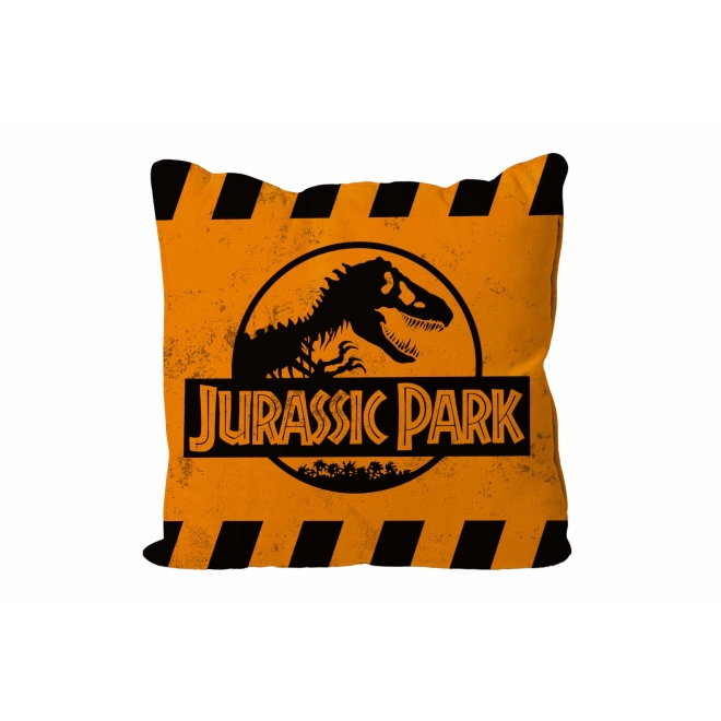 Cojin cuadrado caution logo naranja jurassic park envasado vacio ...