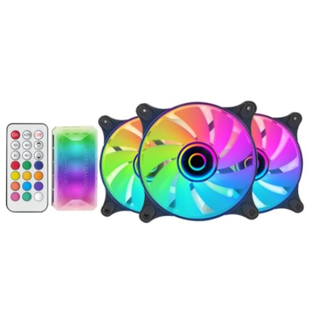 Kit 3x ventiladores ARGB Mars Gaming MF-3D Kit black | EuropeanPC