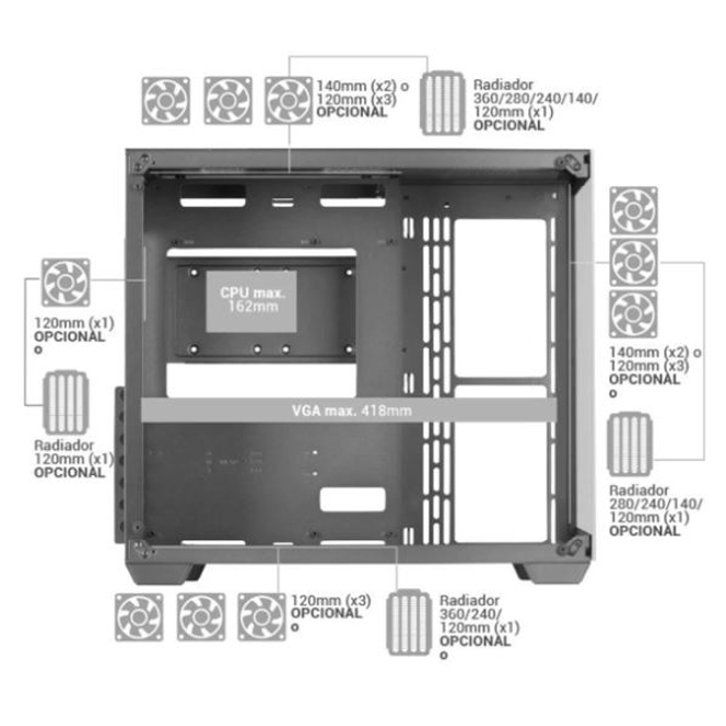 Caja torre E-ATX Mars Gaming MCV4 XXL rosa | EuropeanPC