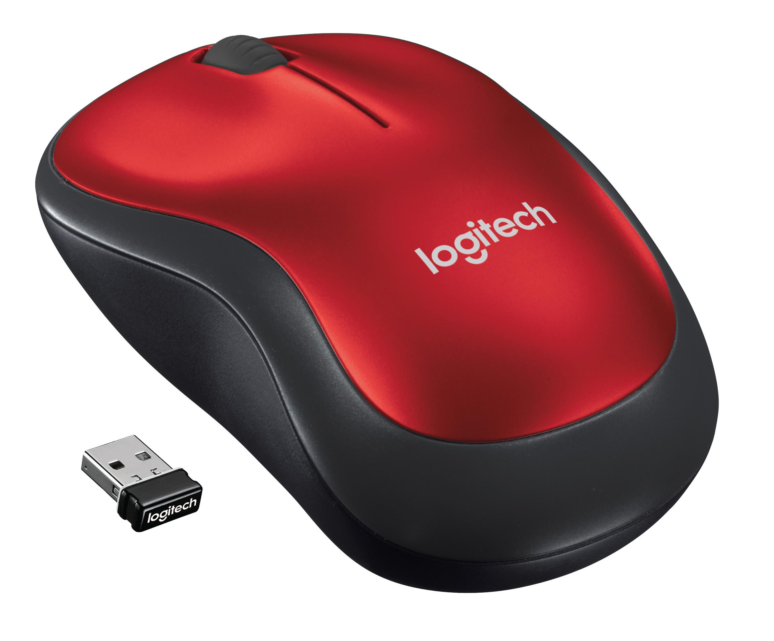 RATON OPTICO LOGITECH M185 INALAMBRICO ROJO | EuropeanPC