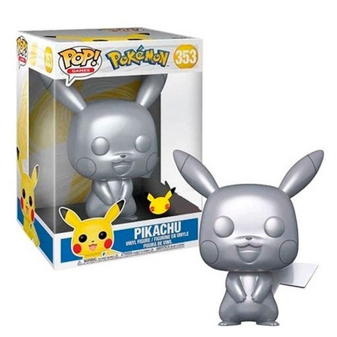 FUNKO POP JUMBO POKEMON S6 PIKACHU PLATEADO 10" | EuropeanPC